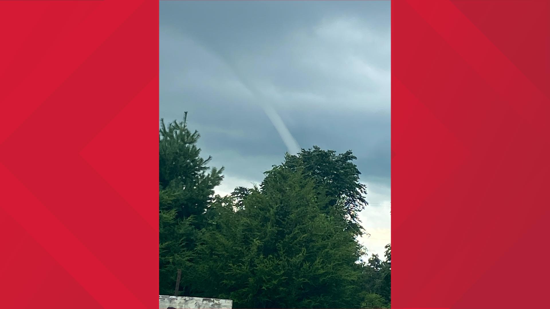 Funnel cloud spotted south of Aledo, Illinois on Wednesday, July 30