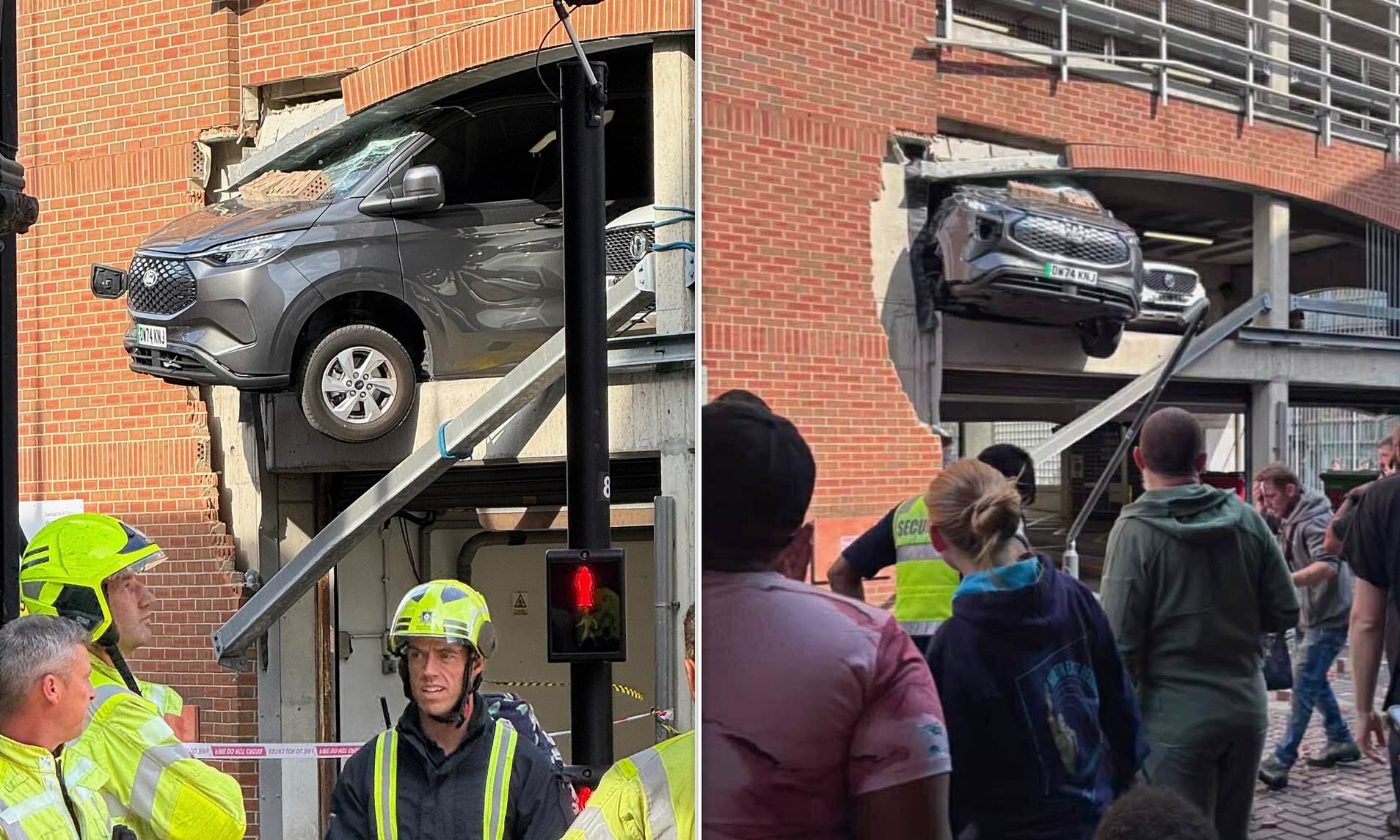 Pedestrians rushed to hospital after being hit by falling rubble when ...