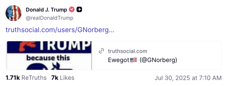 Donald Trump Reposts Meme Blasting the Republican Party