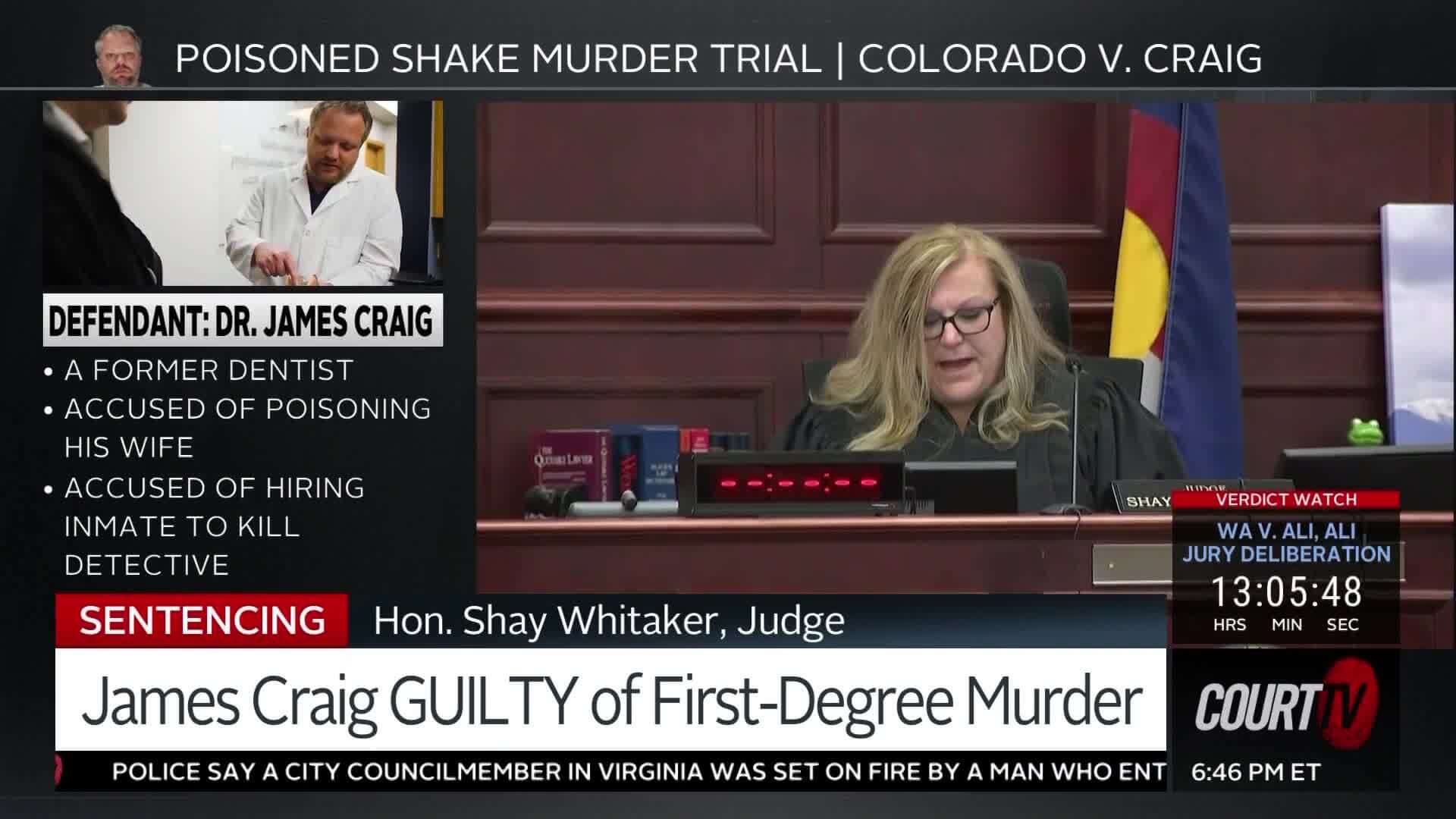 Judge Scolds Dentist James Craig as She Sentences Him for Wife’s Murder