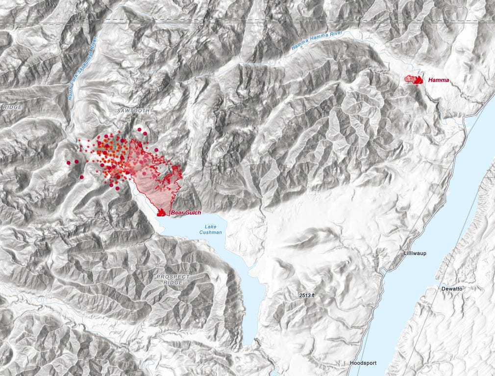 Bear Gulch Fire intensifies, prompts evacuations near Lake Cushman