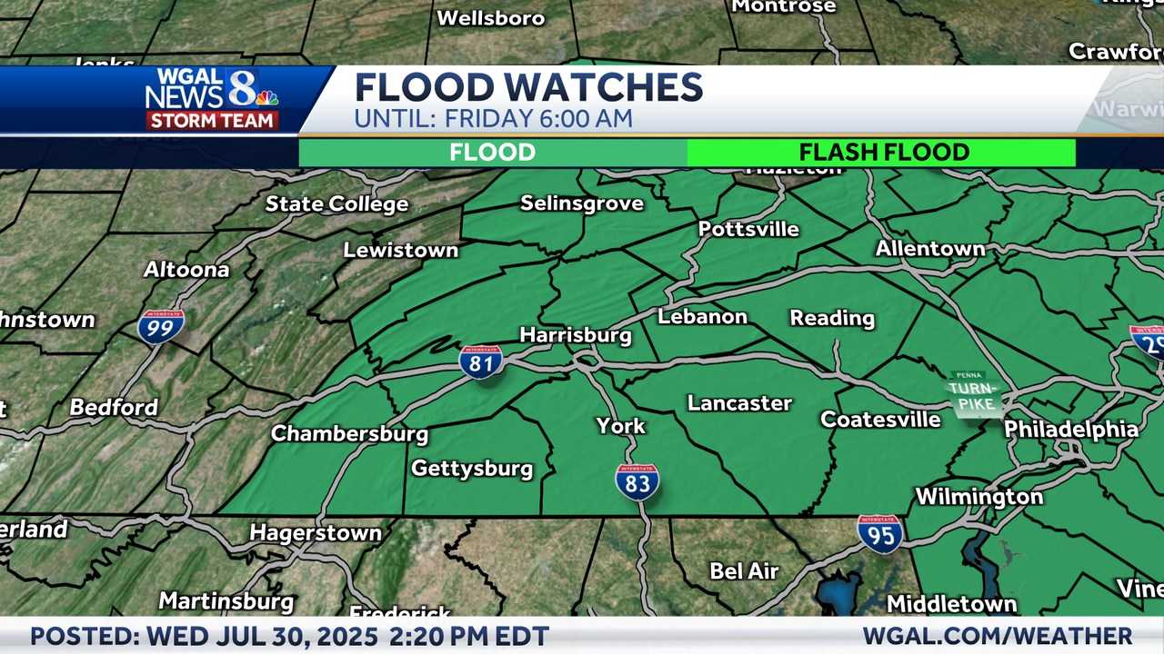 FLOOD WATCH TODAY | Storms could produce very heavy rainfall