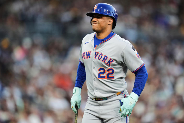 Mets slugger Juan Soto out of lineup a day after fouling a ball off his left foot