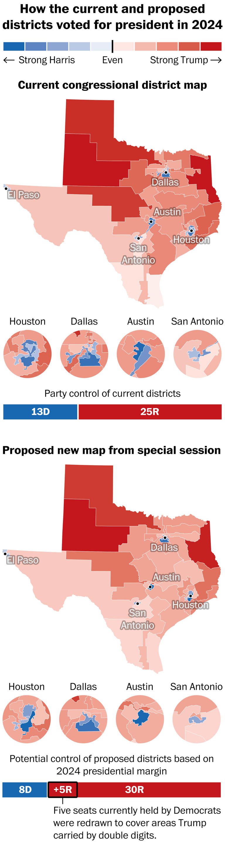 Texas map would add five safe Republican seats. What it means for the midterms.