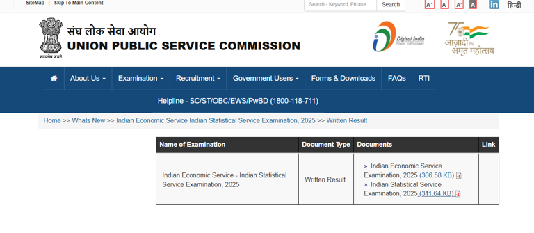 UPSC IES and ISS result released 2025 at upsc.gov.in: Direct link to download scorecards here
