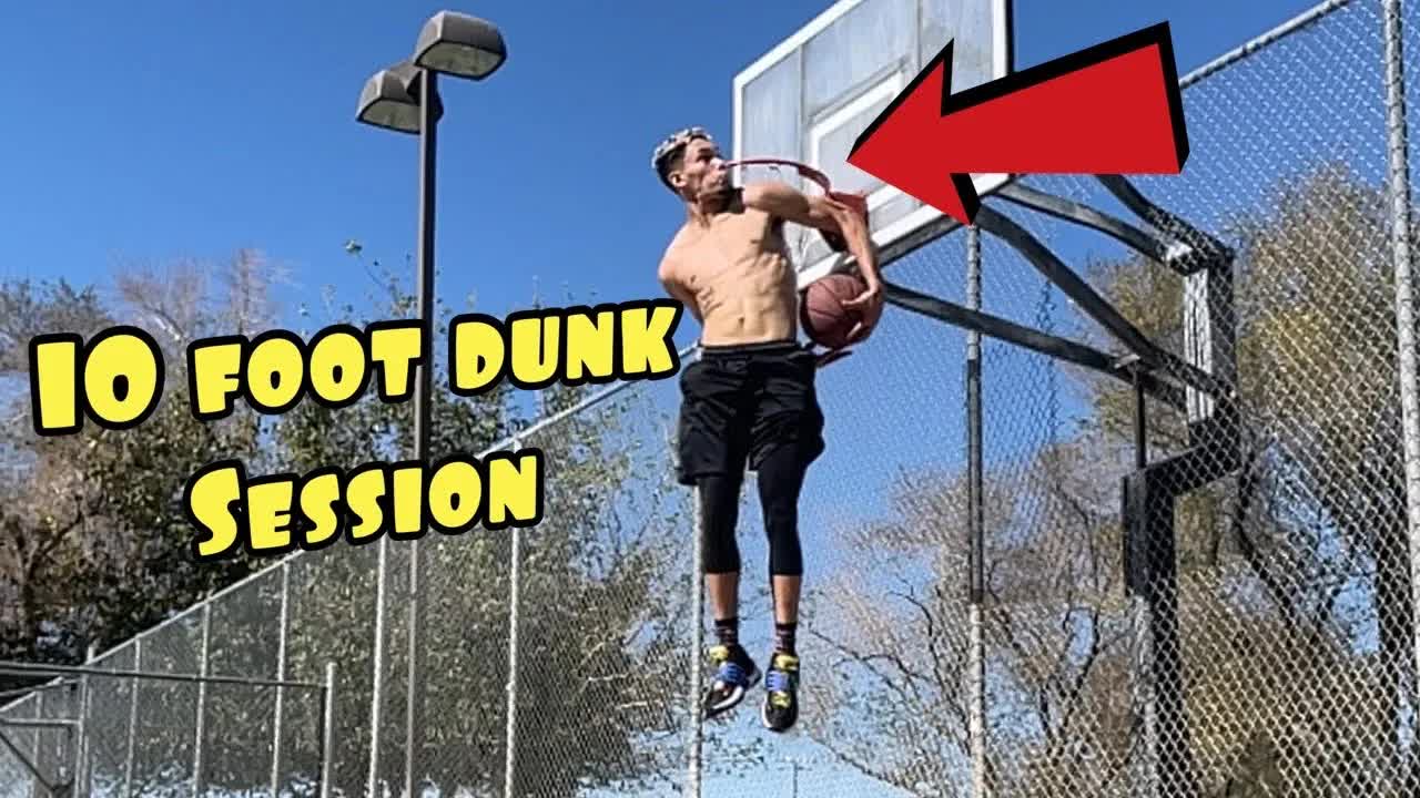 10 Foot Outdoor Dunk Session: J-Rich Off The Backboard And Double ...