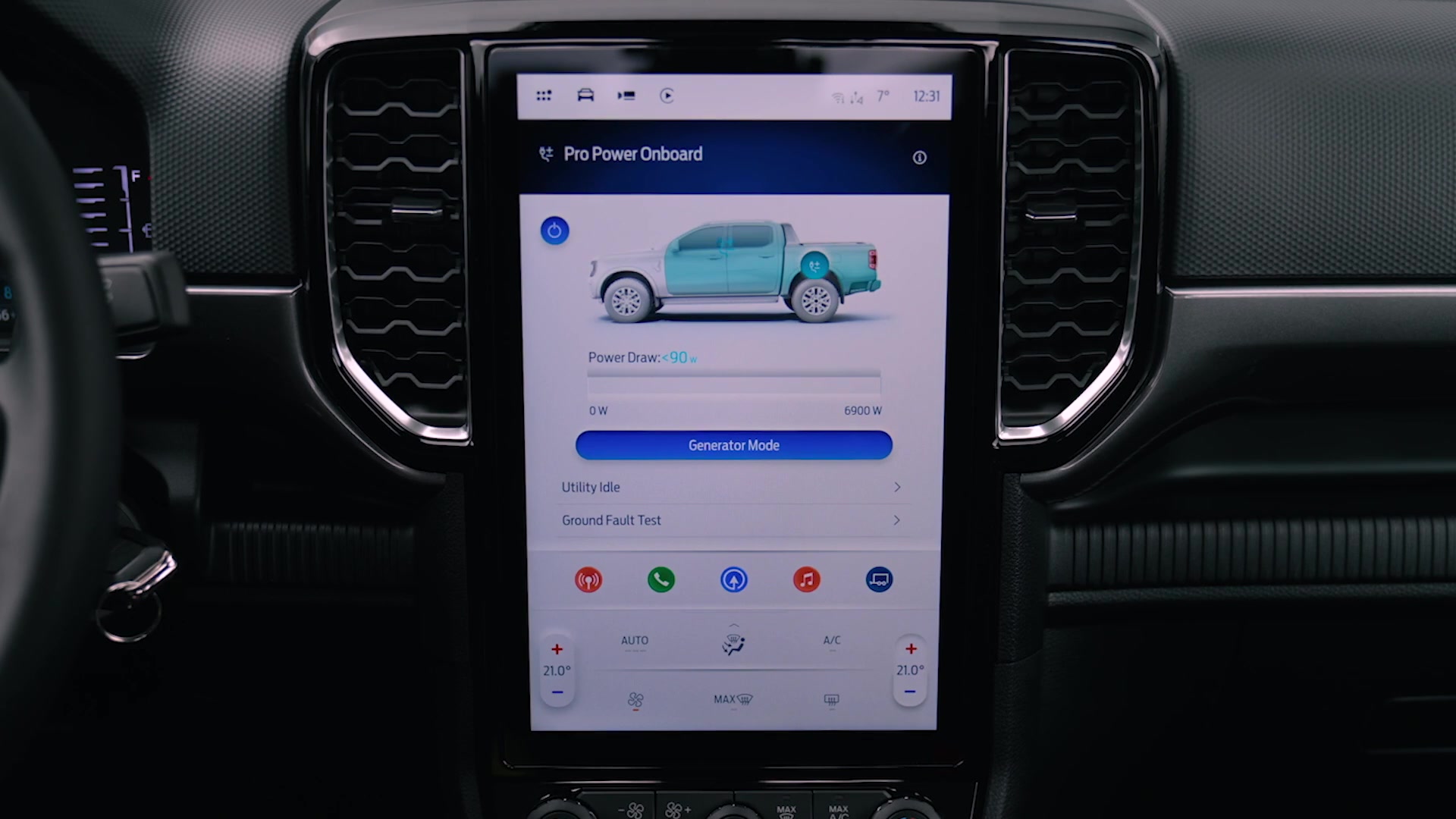 Ford Ranger XLT PHEV Infotainment System