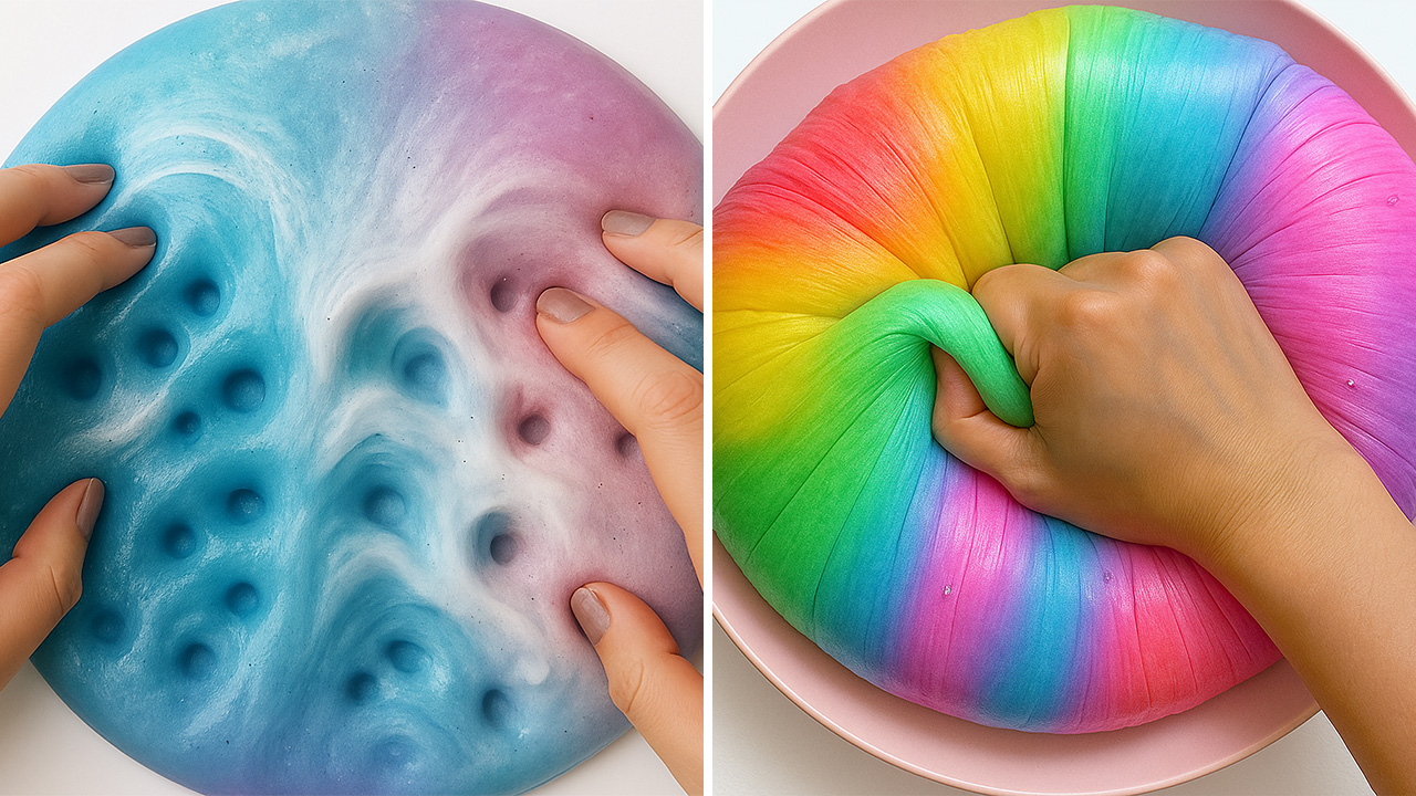 30 Minutes of Oddly Satisfying Colourful Slime ASMR | Relaxing When ...