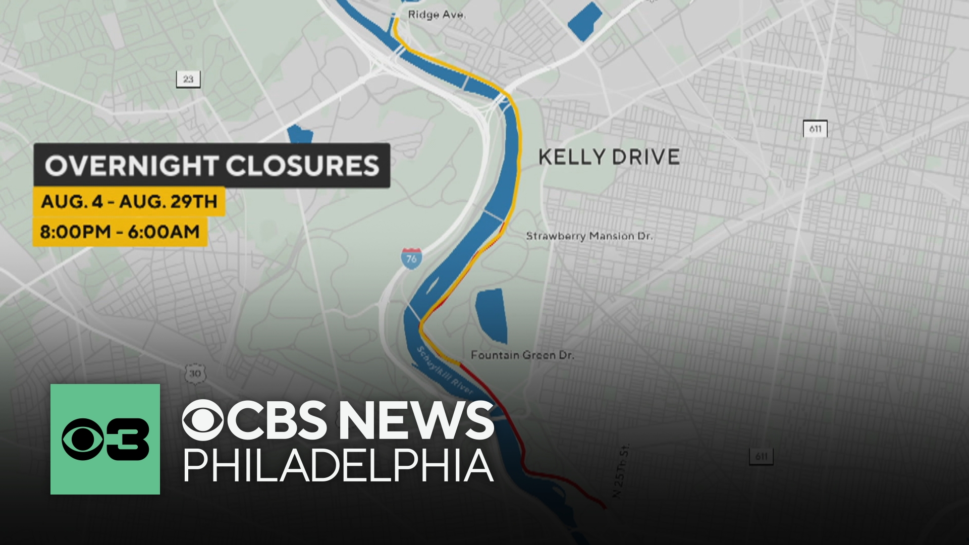 Parts of Kelly Drive will be closing overnight for nearly all of of ...