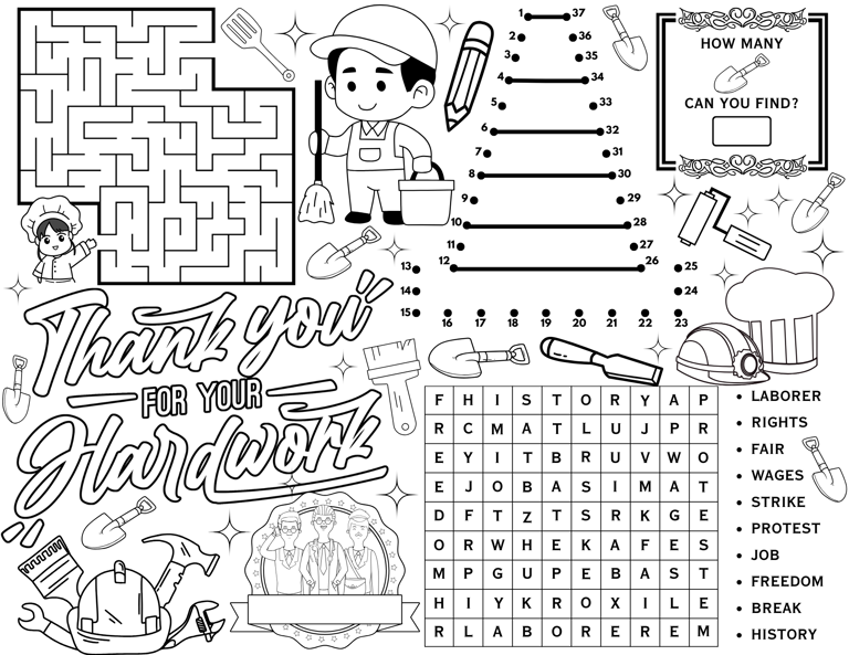 5 Printable Labor Day Activities Pages for Kids (Plus an Answer Key!)