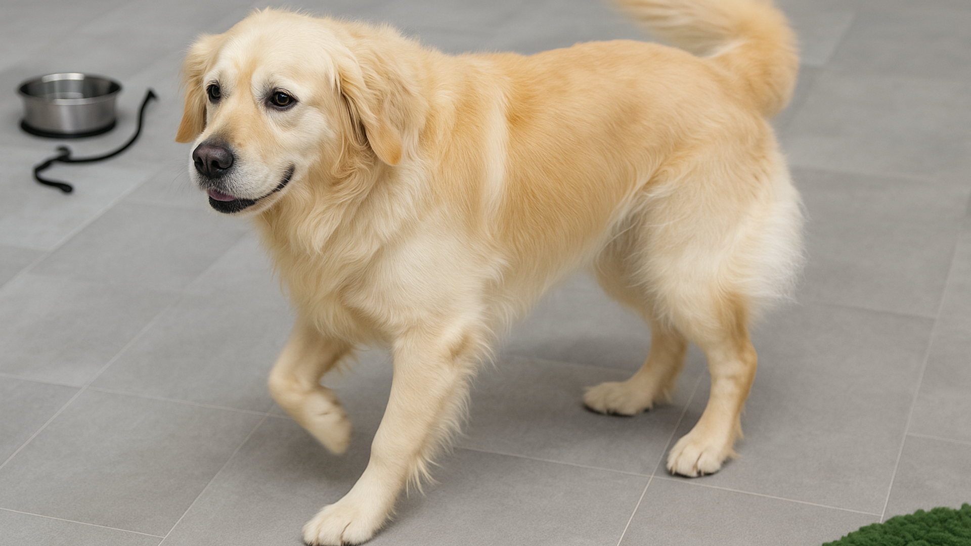 Golden Retriever Marches Proudly Indoors | Funny Dog Videos