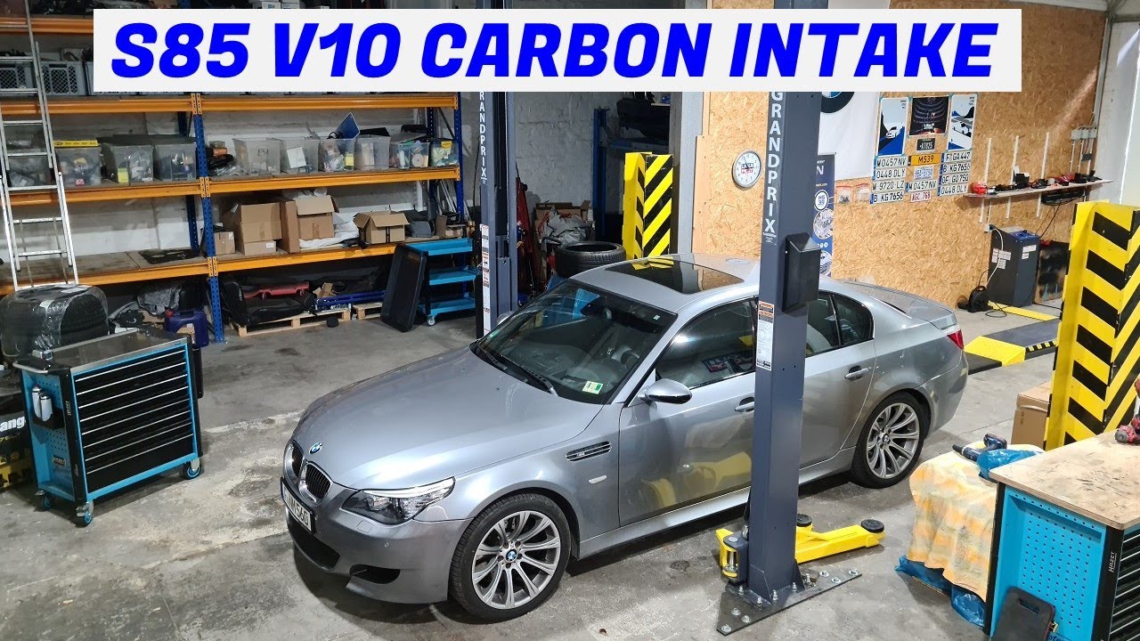 F1 Sound from BMW E60 M5 V10 and New Two Post Lift Installed
