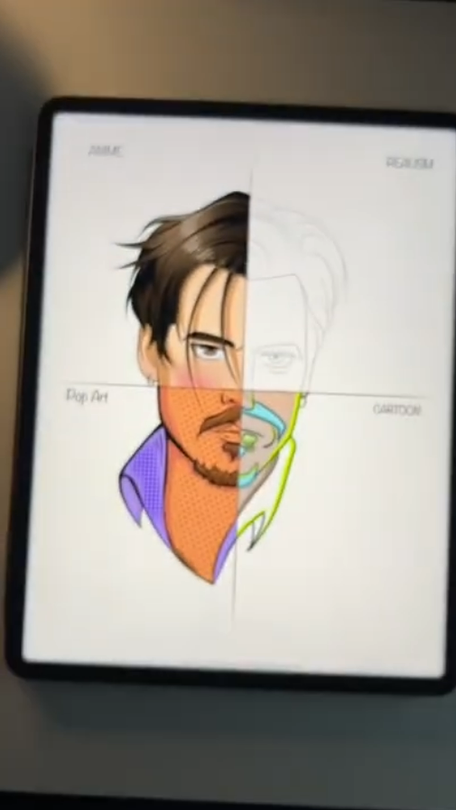 Drawing Johnny Depp in different art styles part 3 — Ange Cope Shorts