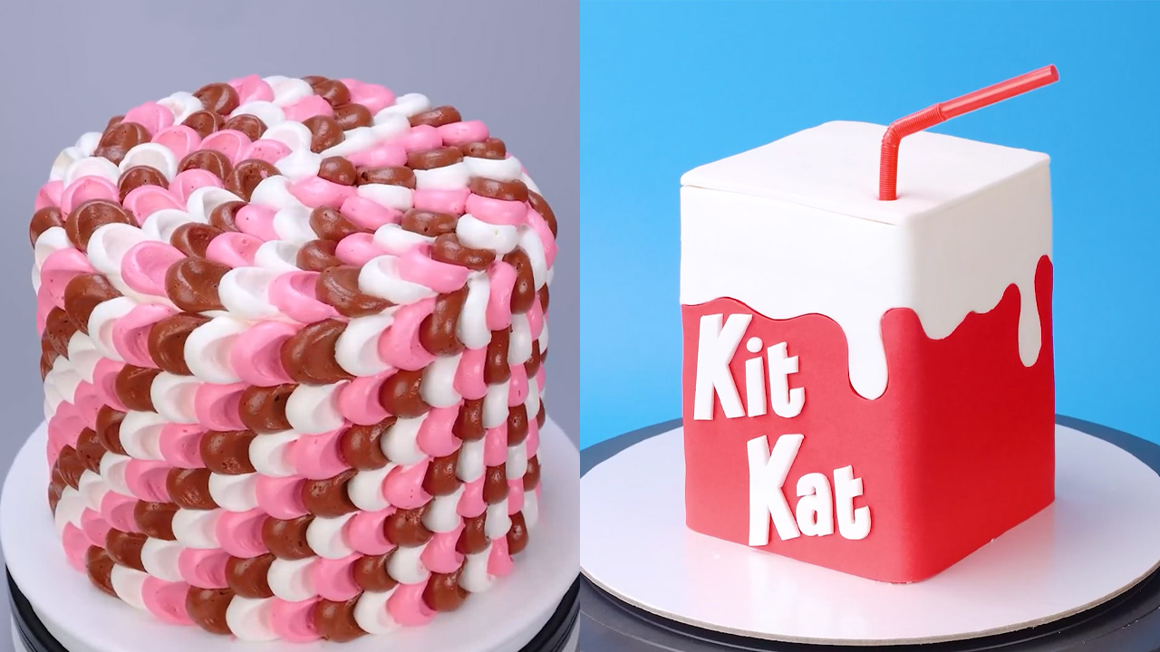 Triple Swirl Cake & Kit Kat Juice Box Cake