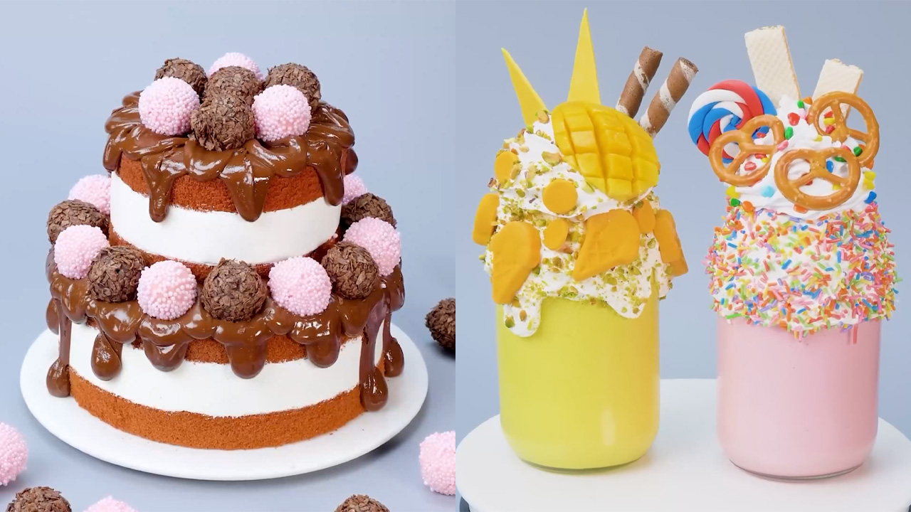Chocolate Drip Layer Cake & Overloaded Milkshakes