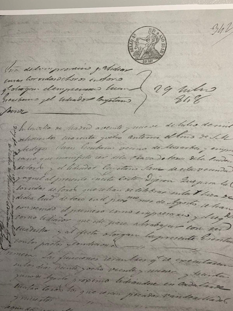 Un contrato de 1848 para lidiar en la plaza de toros de Toro
