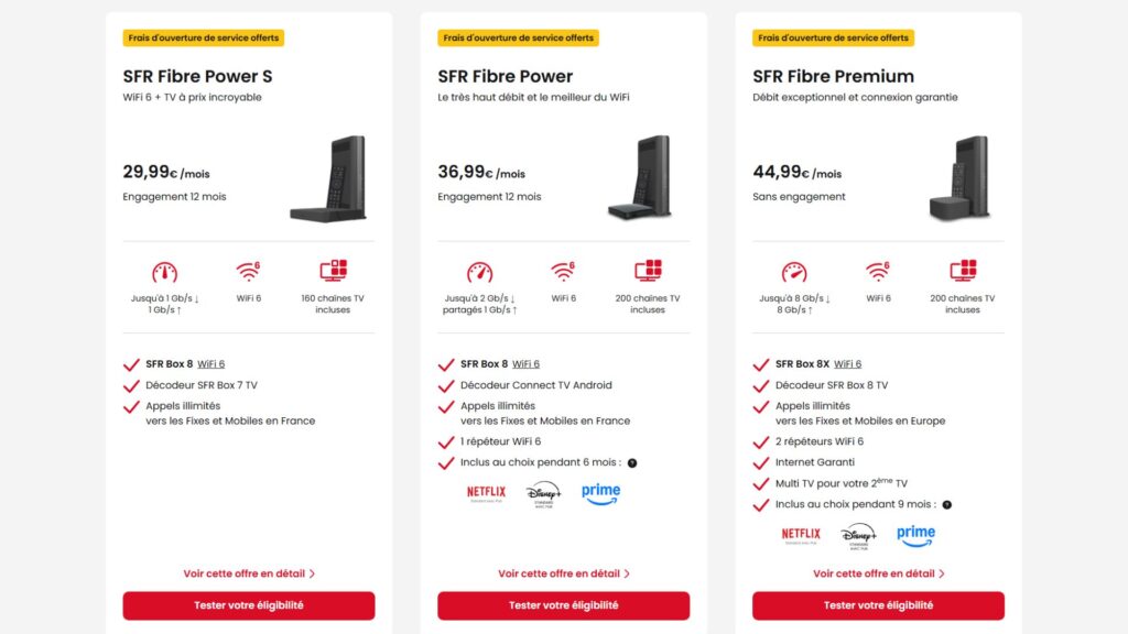SFR offre les frais de mise en service sur l’ensemble de ses box fibre