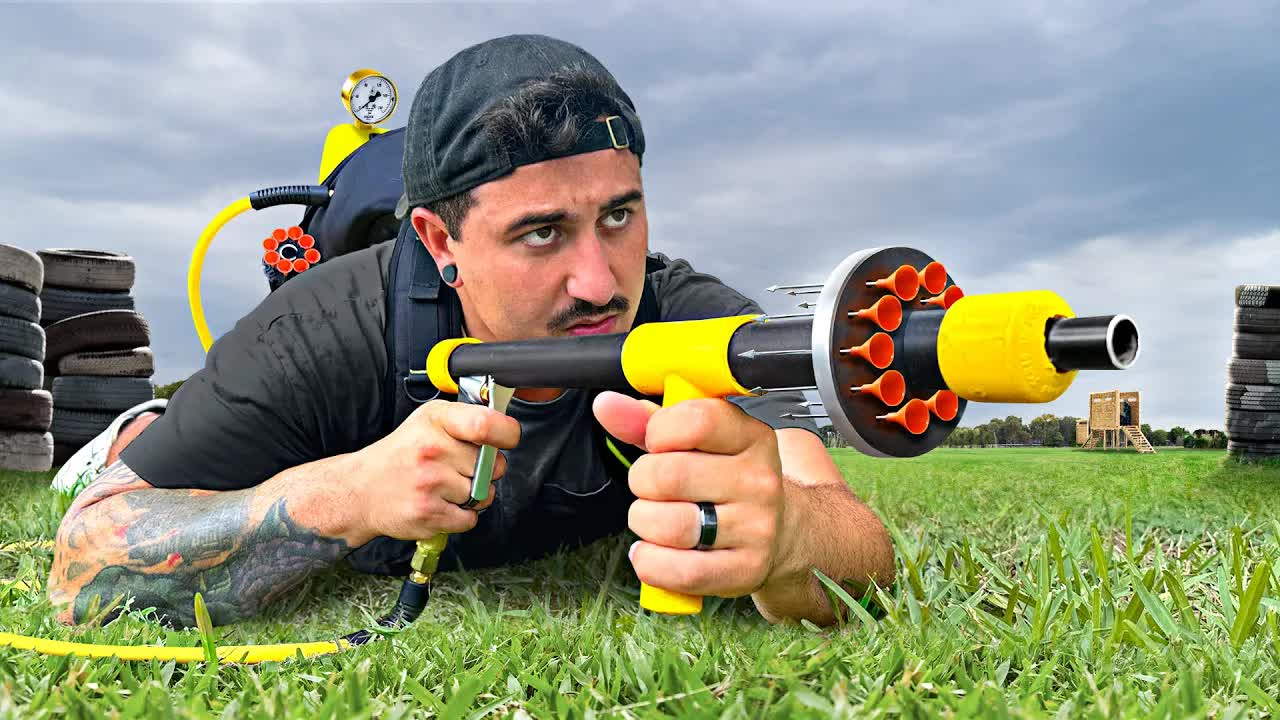 jake carlini: builds a dart blaster that shoots through anything! diy ...