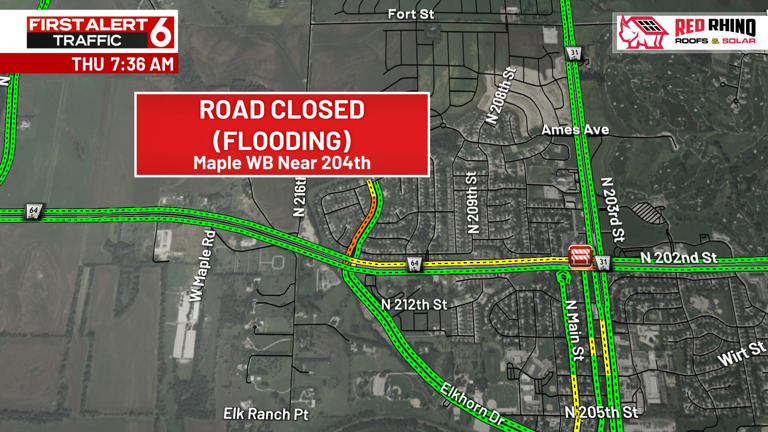 Heavy rain, crashes impact morning commute in Omaha metro