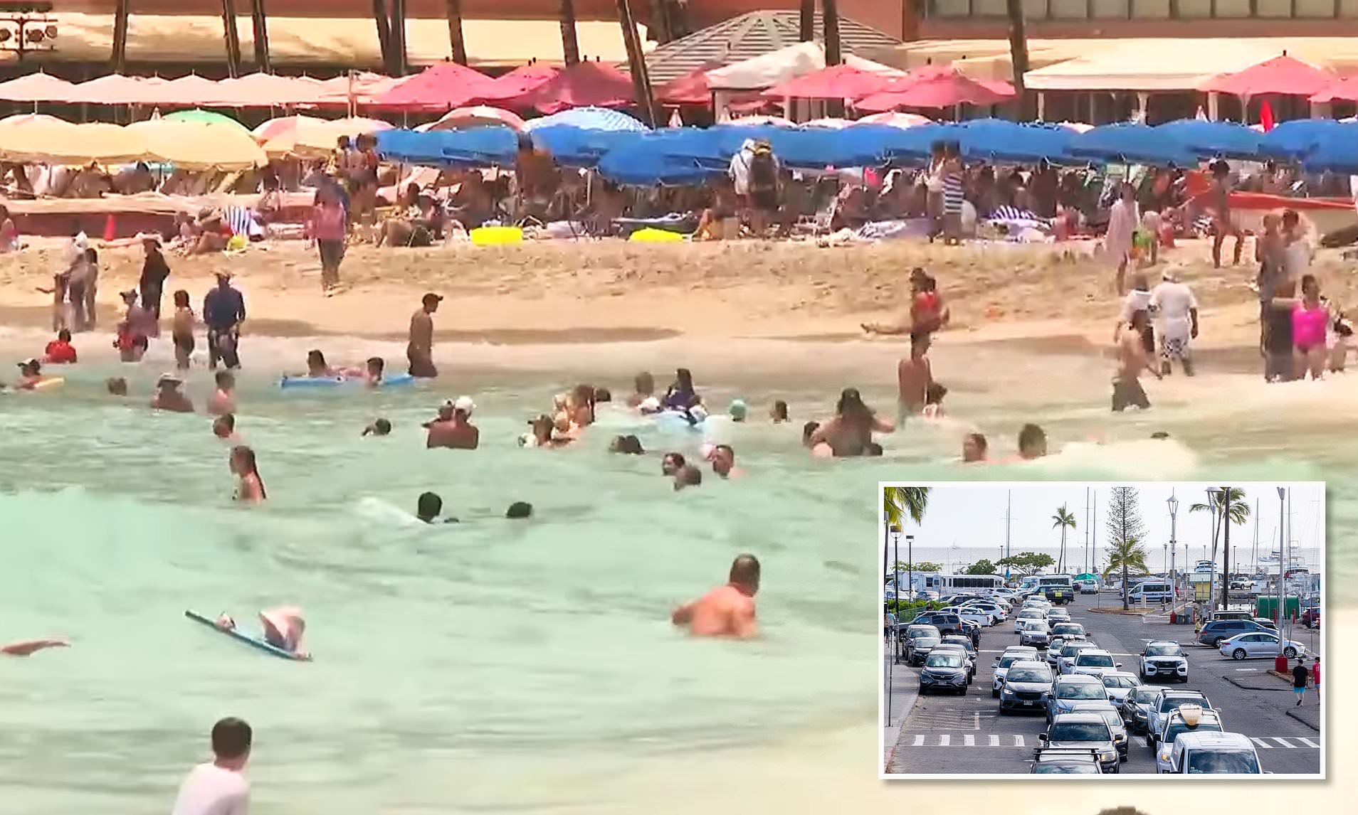 Video shows swimmers and sunbathers IGNORING tsunami warning on Hawaii ...