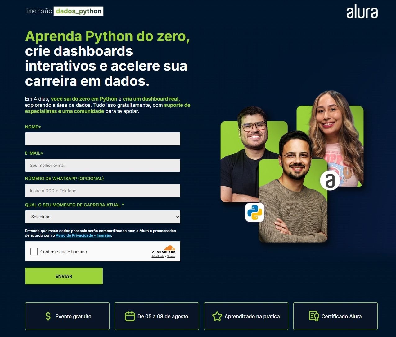 Alura dará curso gratuito de Python com certificado na próxima semana
