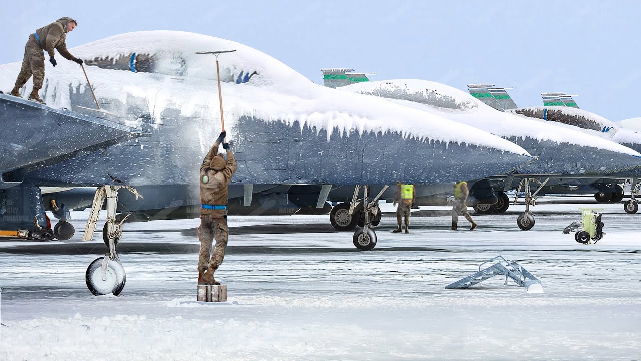 Exploring the US Air Force's coldest base with frozen F-15 aircraft