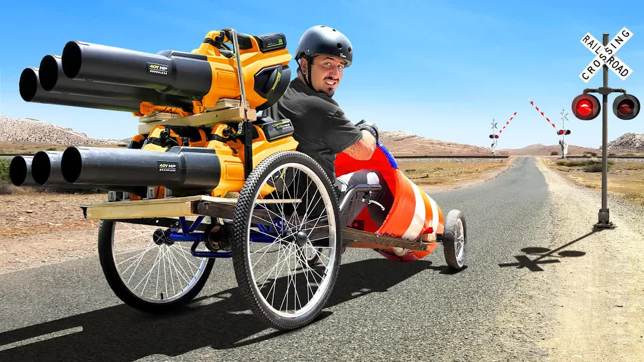 Jake Carlini: built a jet powered go-kart! diy speed record attempt