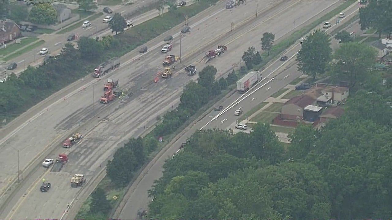 I-696 cleanup continues at 11 Mile after semi-truck crash through ...