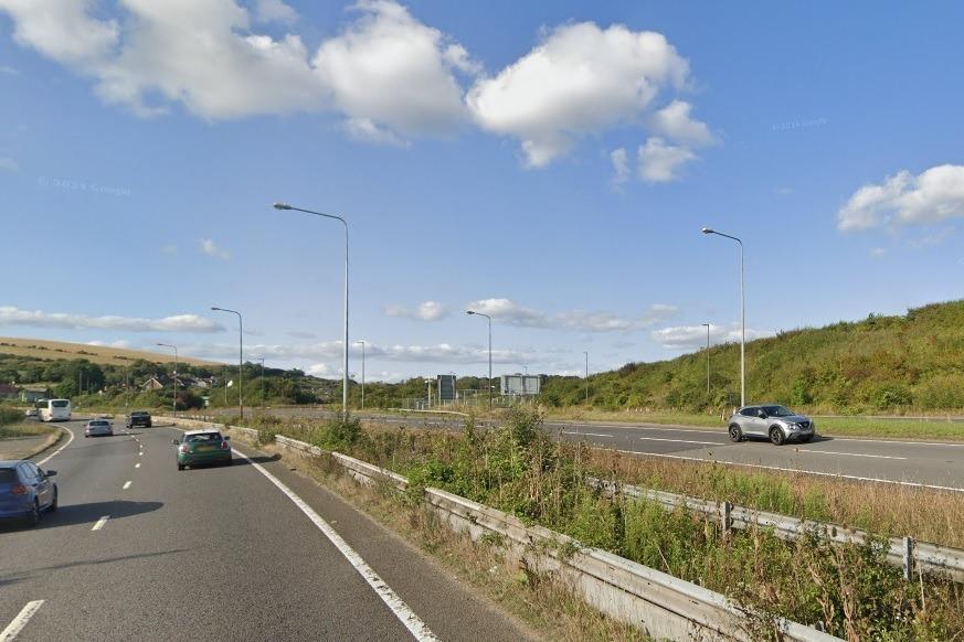 One lane closed after report of campervan crash on A23 at Pyecombe