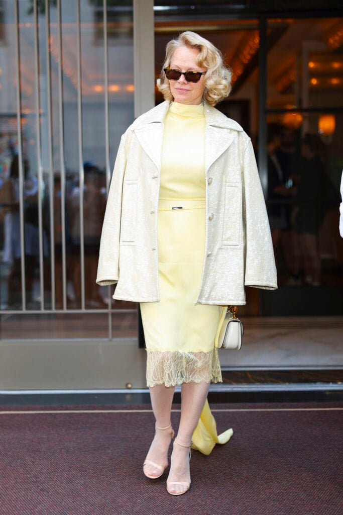 Pamela Anderson Wore Gucci Promoting ‘The Naked Gun’