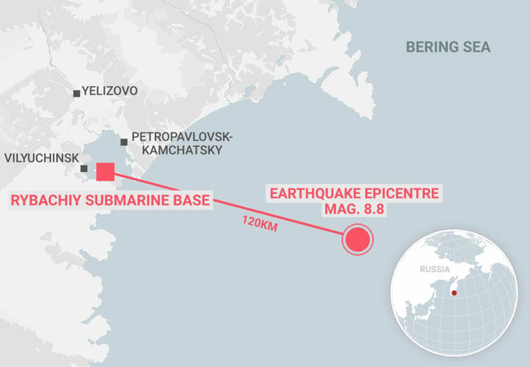 Mystery around Russian submarine base near earthquake