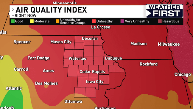 Air Quality Alert for Iowa due to Canadian wildfire smoke in overhead ...