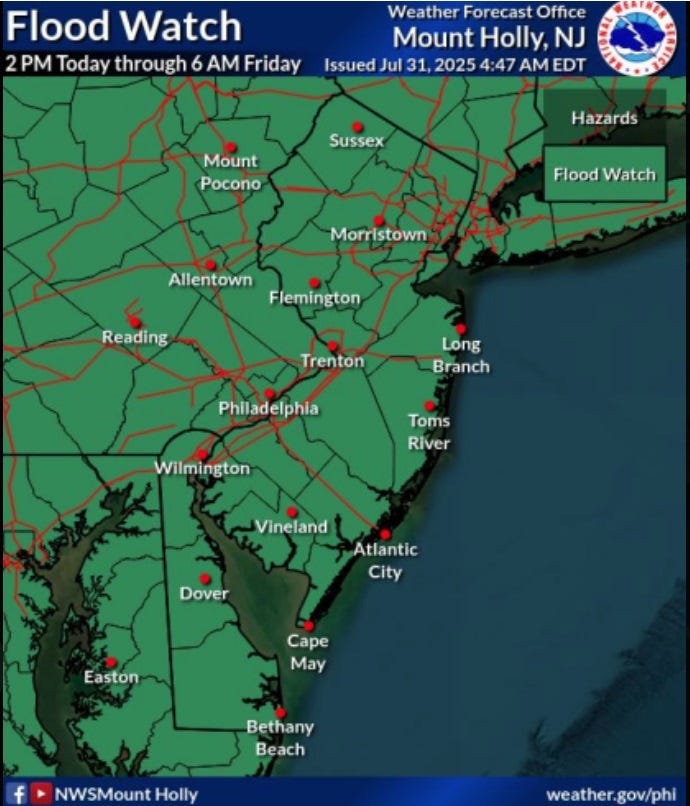 Flash flood warning, severe thunderstorm watch in effect in Delaware ...