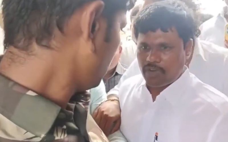 Andhra minister's brother slaps cop at temple, video goes viral; police ...