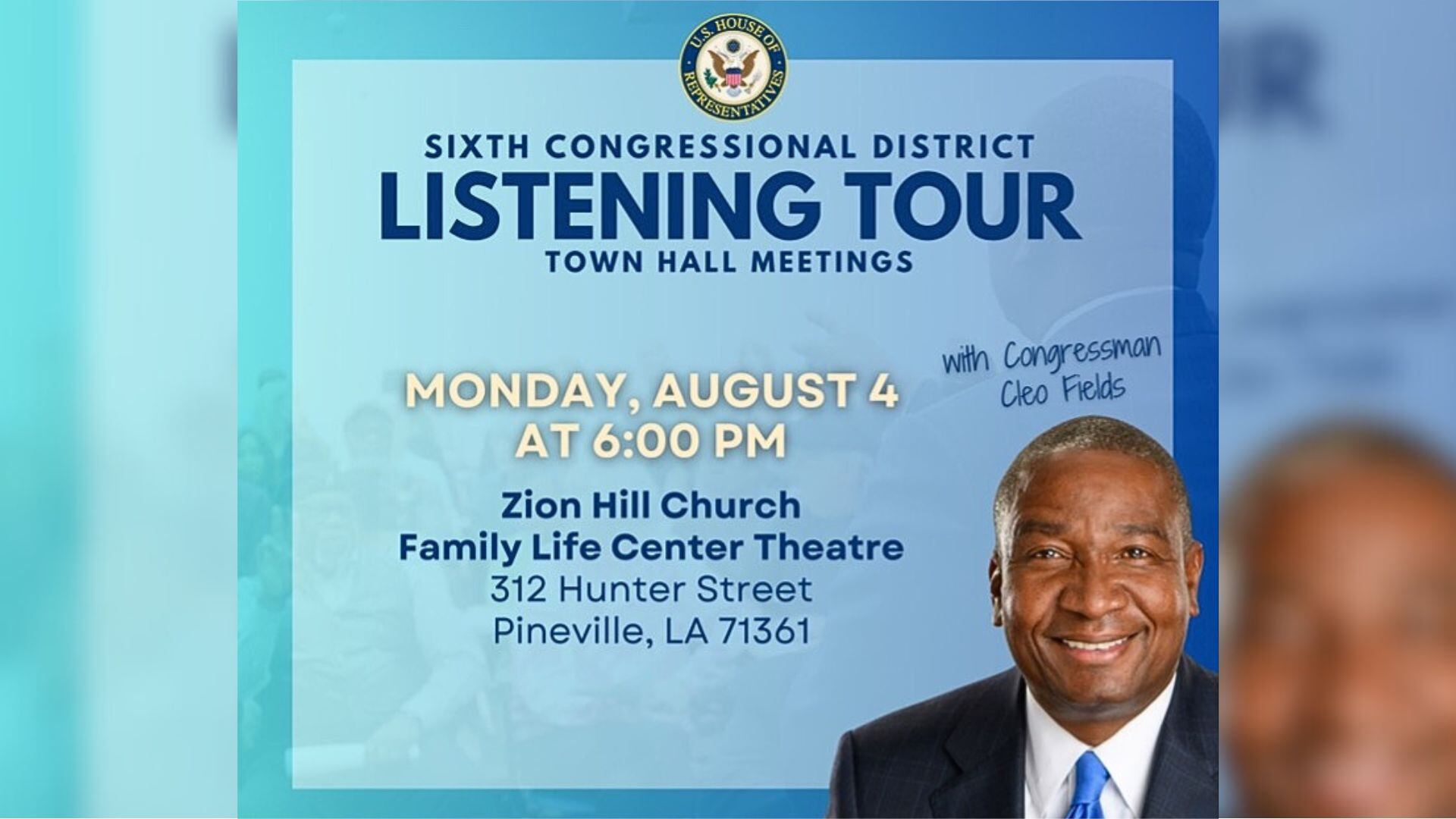 Congressman Cleo Fields announces Pineville town hall