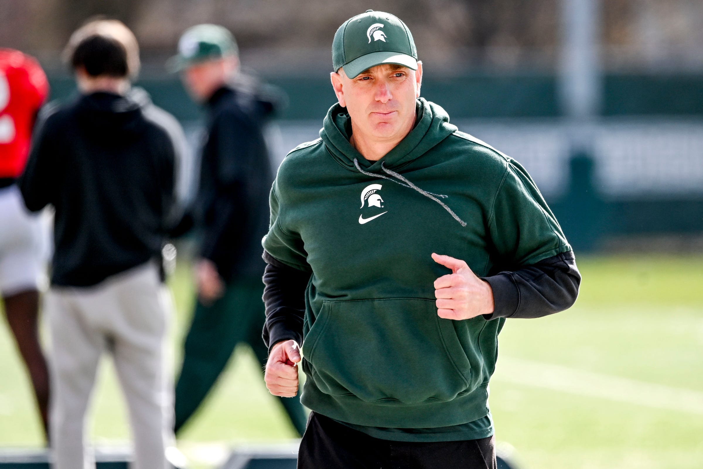 Michigan State football offensive coordinator Brian Lindgren updates RB ...