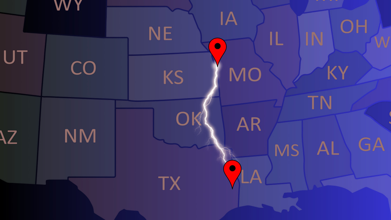 World’s longest ‘megaflash’ lightning streak was 829 km long