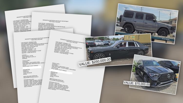 12 stolen vehicles from several states totaling over $1 million ...