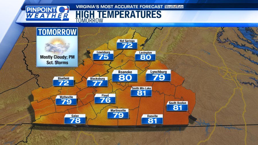 Pinpoint Weather: Storm chance tomorrow; drier weekend ahead