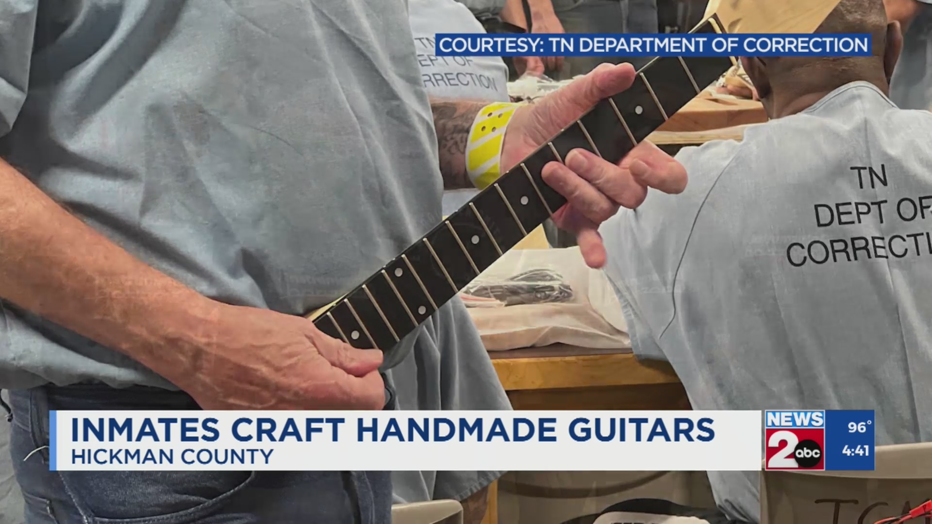 Inmates craft handmade guitars in Hickman County