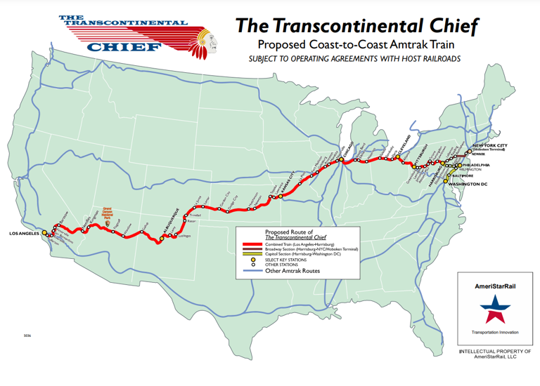 Proposed 72-hour train route between LA, NY aims to debut in 2026