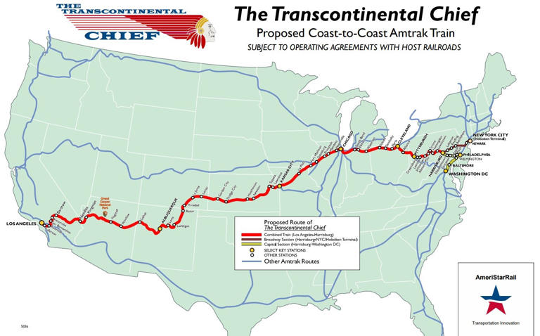 Proposed 72-hour train route between LA, NY aims to debut in 2026