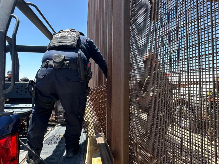 Police find cyclist with cache of US border wall pieces