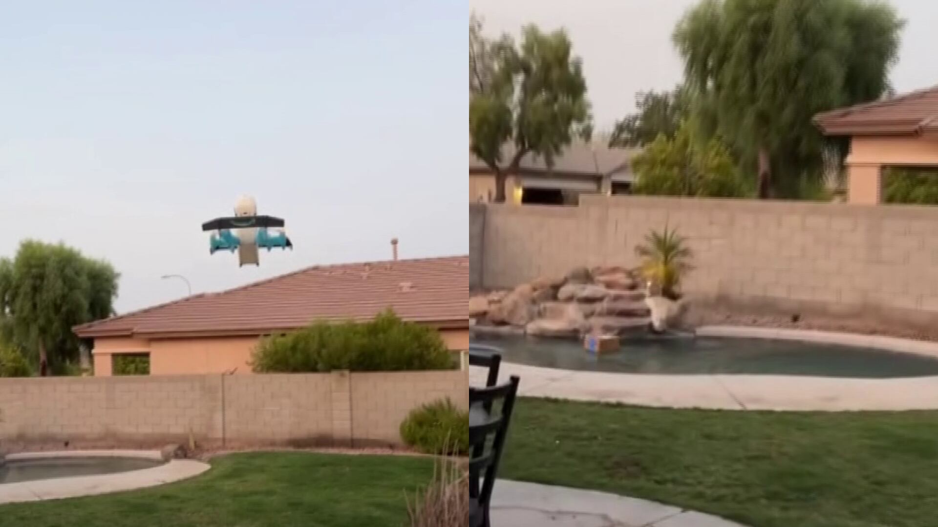 Caught On Camera: Amazon drone mishap sends package plunging into ...
