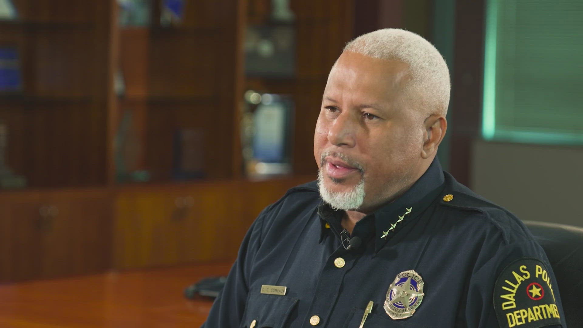 Dallas Police Chief Daniel Comeaux speaks on his first 100 days in office