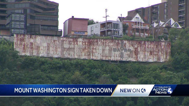 Billboard on Mount Washington in Pittsburgh now features Steelers logo