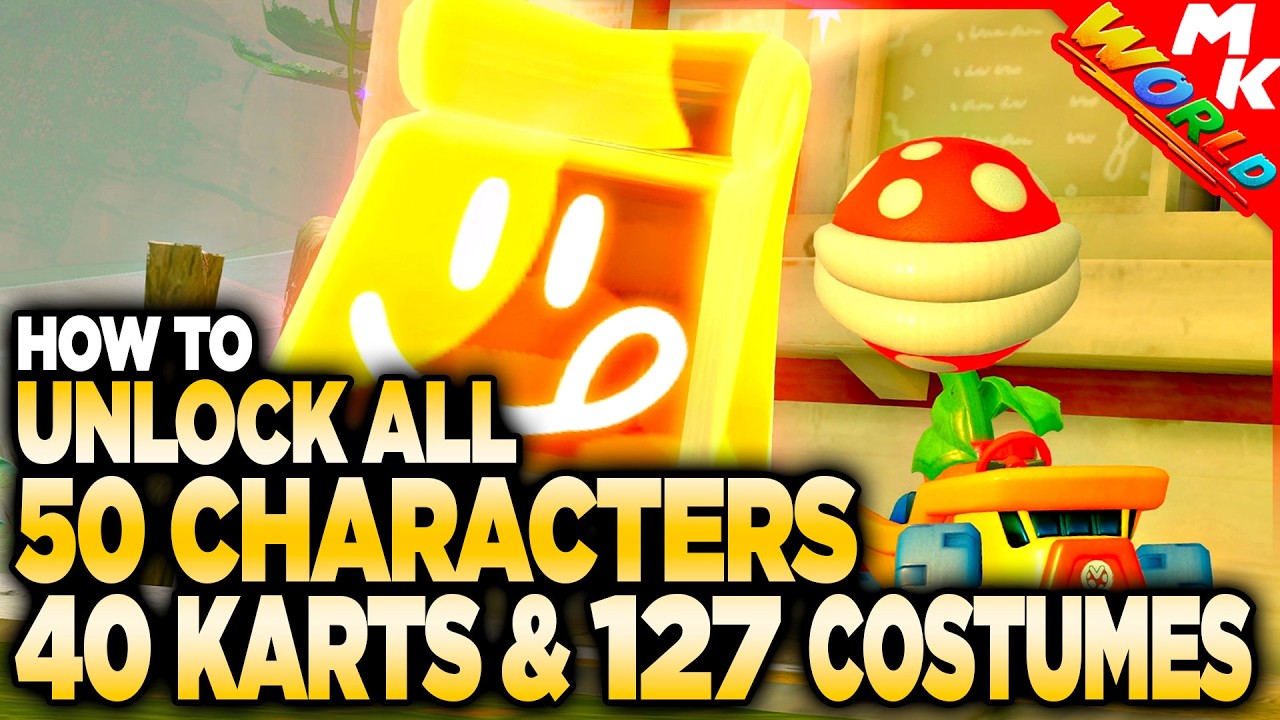 Unlock all costumes, characters, and karts in Mario Kart World