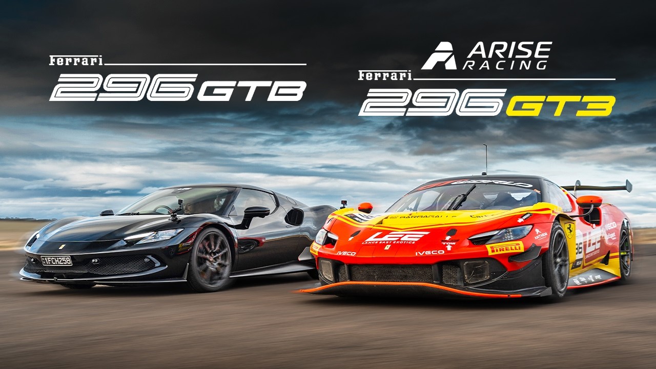 Ferrari 296 GT3 race car vs Ferrari 296 GTB road car DRAG RACE!