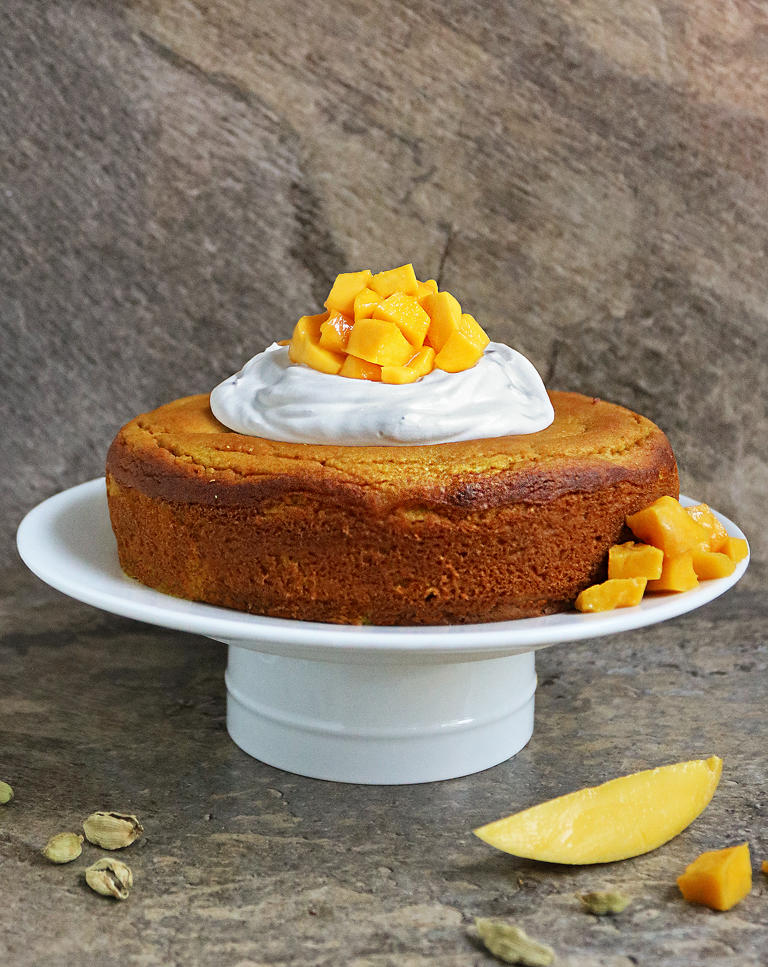 Easy mango cake recipe (refined sugar-free)