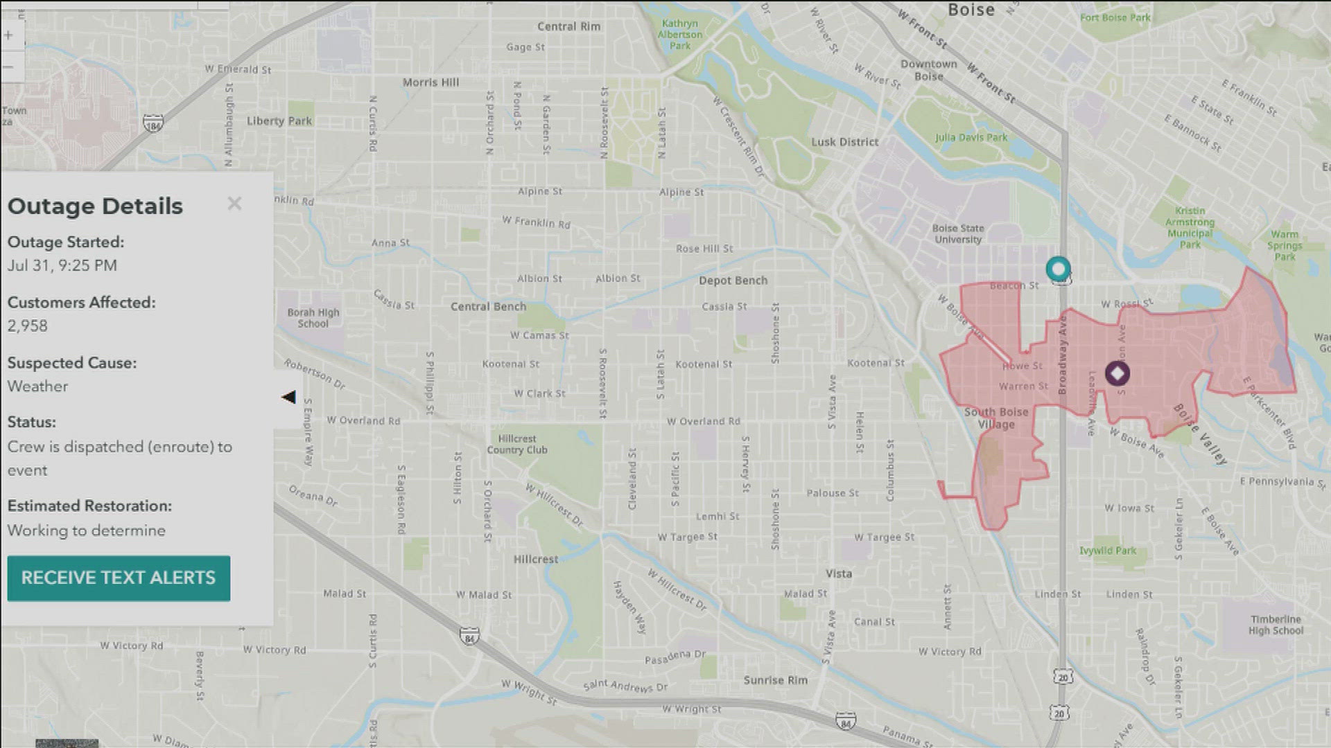 Power outage affecting roughly 3000 southeast Boise residents